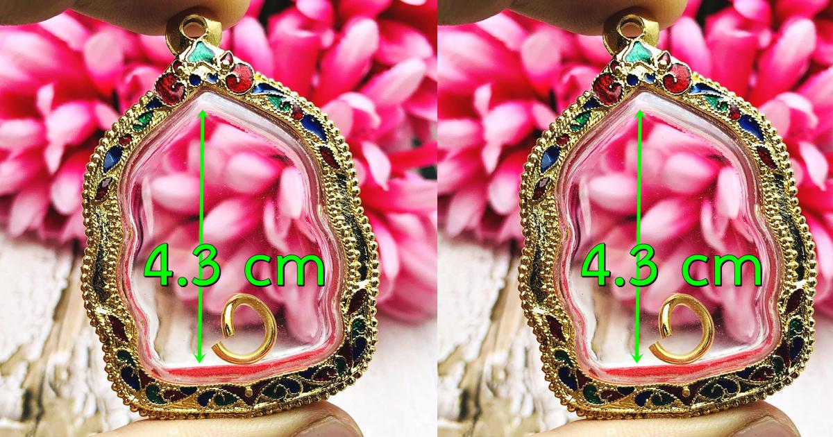 EMPTY STENCIL METAL FRAME CASE THAI AMULET GOLD 24K MICRON COLORED 4 ...