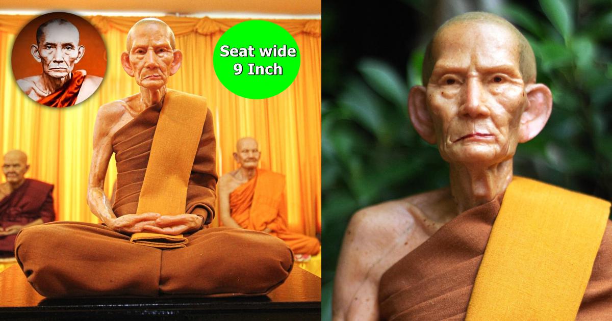 LIFELIKE WAX FINE ART THAI MONK STATUE AMULET LP GUAY KUAY WATKOSITARAM ...