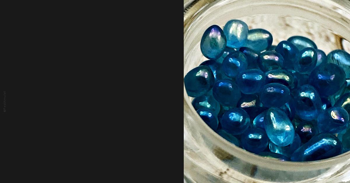 Holy Buddha Sarira Relic Sacred Oval Bead Stupa Rainbow Blue Thai ...