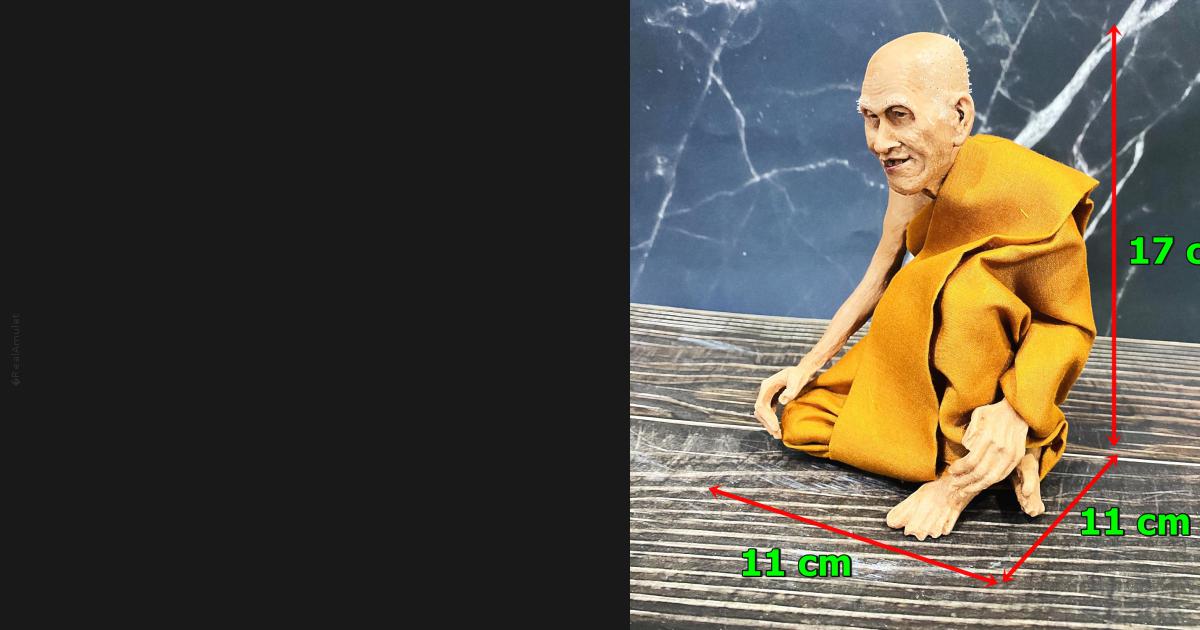 Lifelike Wax Fine Art Monk Statue Lp Suang Sit On Knees 17cm Thai ...