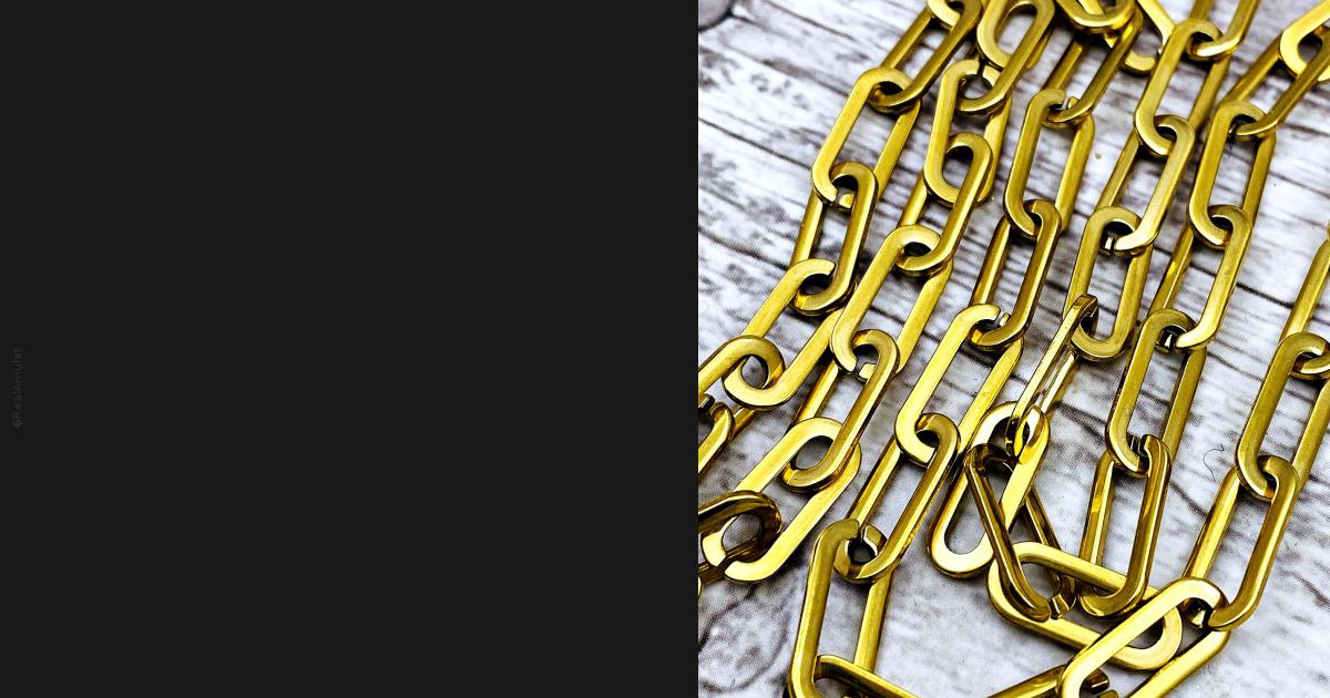 Necklace Stainless Gold Laser Slim Long Chain Multi Hook Wear Thai ...