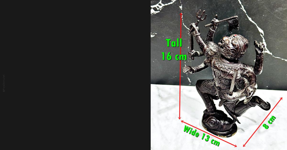 Bronze Statue Hanuman Monkey 8hand Gambling Lucky Win Key 16cm Thai ...