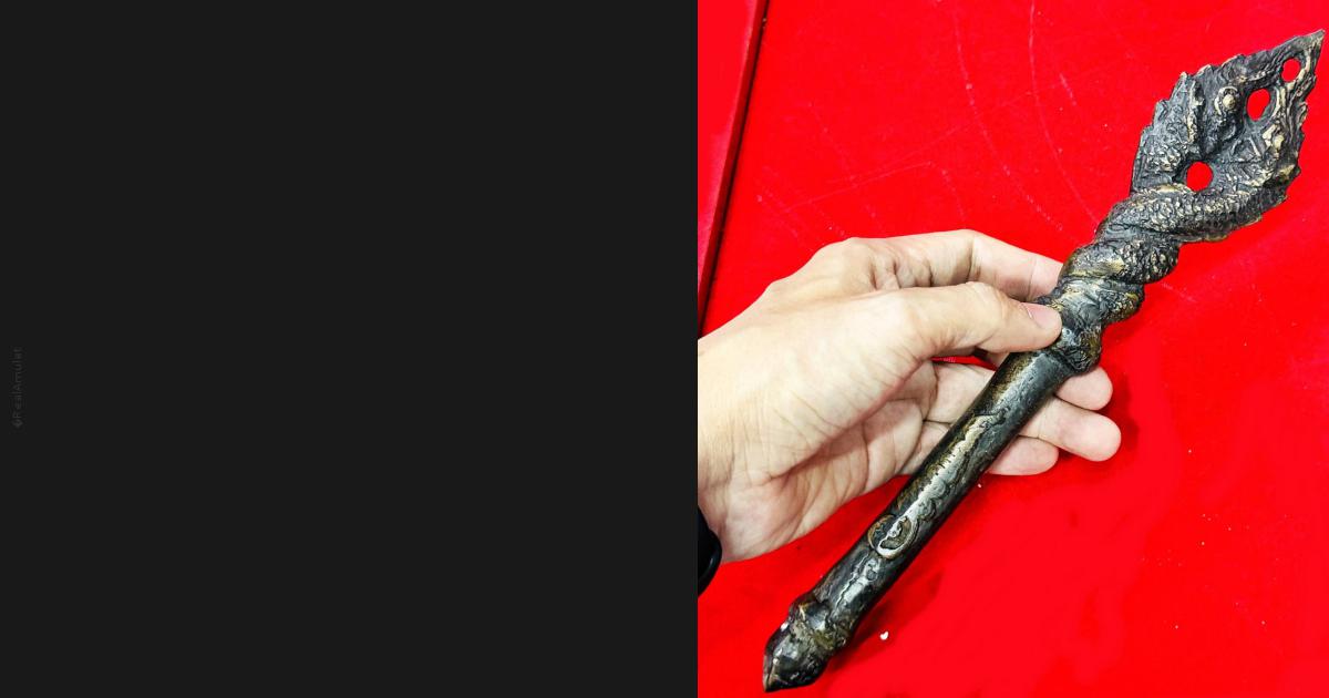 Antique Khmer Deity Weapon Bronze Ancien Warrior Scepter Wand King ...