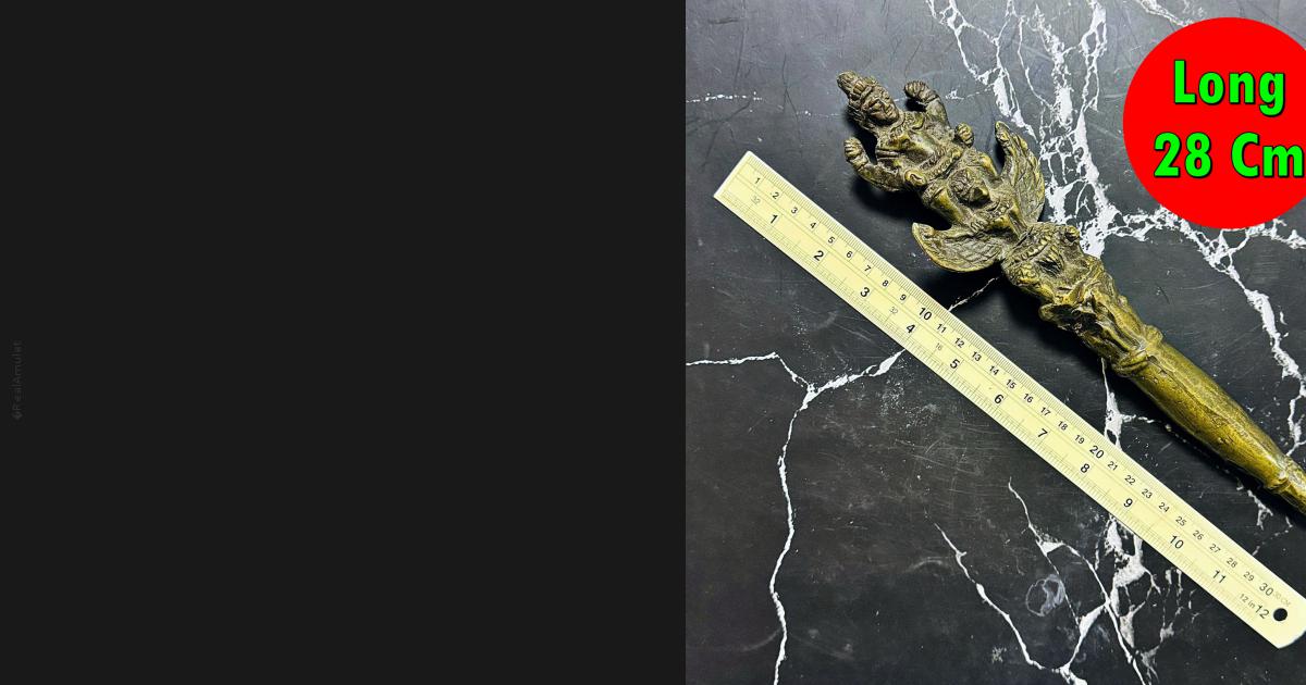 Antique Warrior Narai Deity Weapon Scepter Wand Baton Garuda Halfman ...