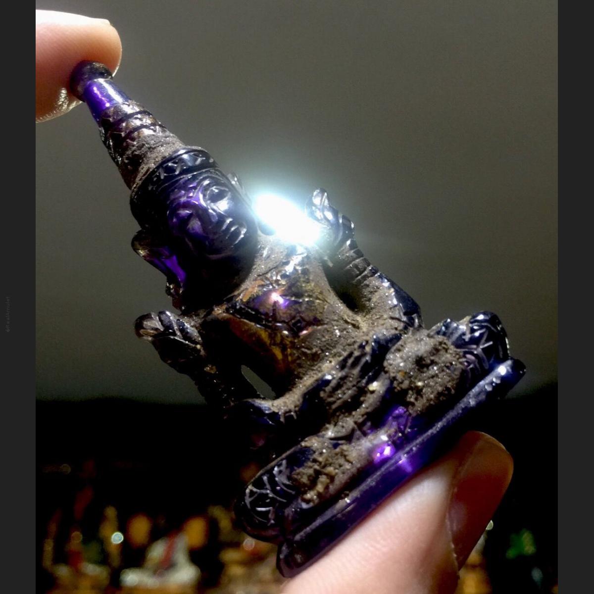 LEKLAI NAGA EYE MINIATURE BUDDHA QUARTZ CRYSTAL GEM STONE GAMBLE AMULET ...