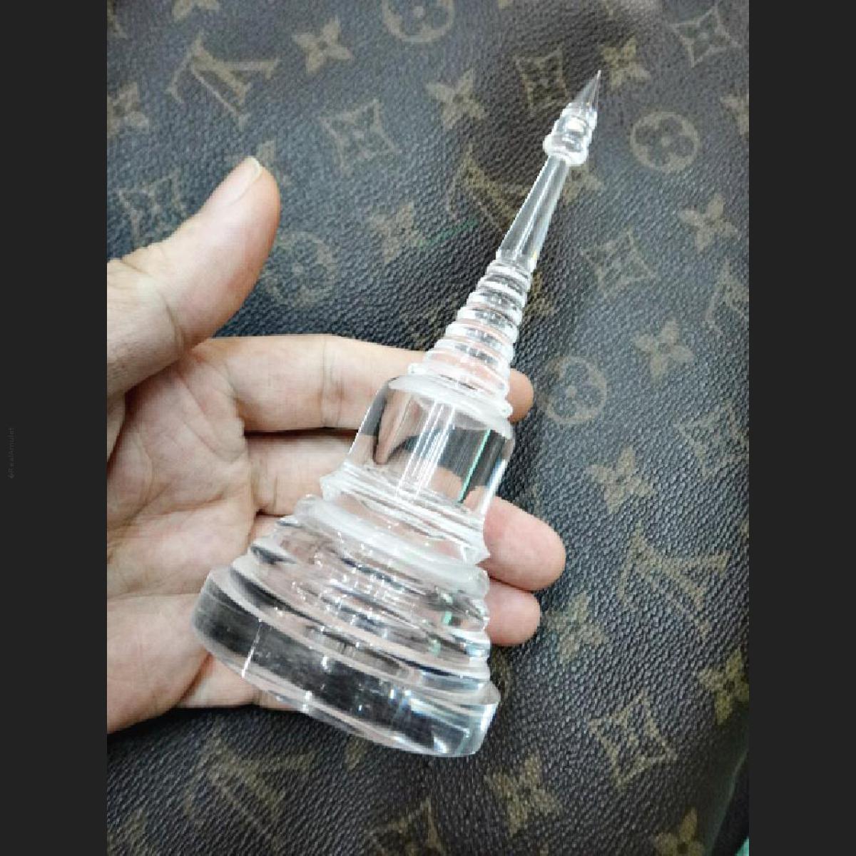 STUPA BUDDHA RELIC AMULET CASE EMPTY BOX CLEAR ACRYLIC 2 OPEN 15 CM ...