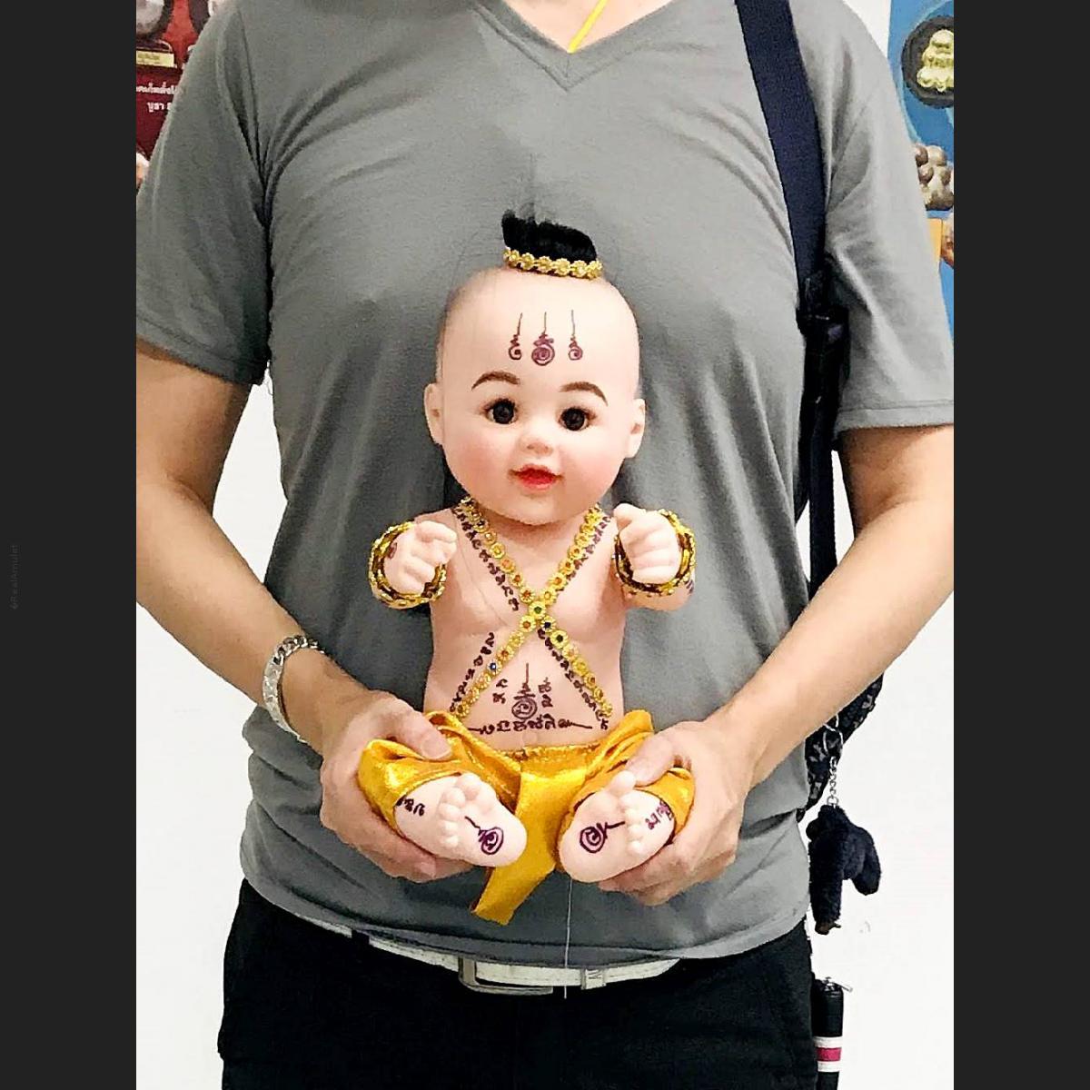 LARGE LIFELIKE BABY BOY LUKTHEP SPIRIT DOLL THAI AMULET GUMAN CATCH ...