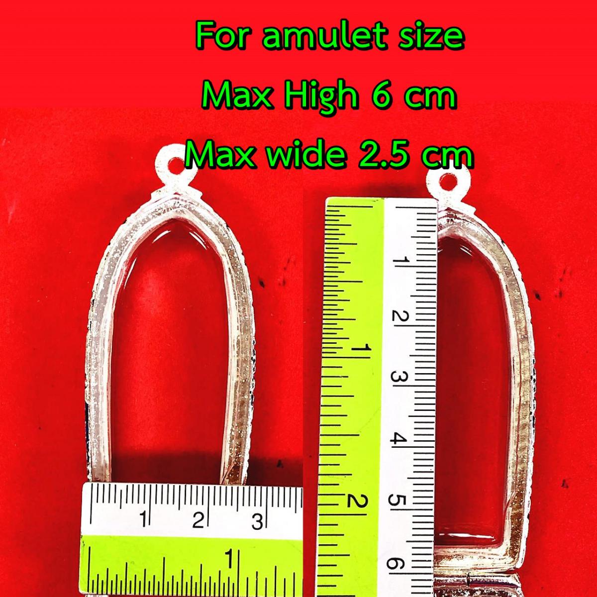 BLANK EMPTY METAL FRAME CASE THAI AMULET SILVER925 COLORED LONG BULLET ...