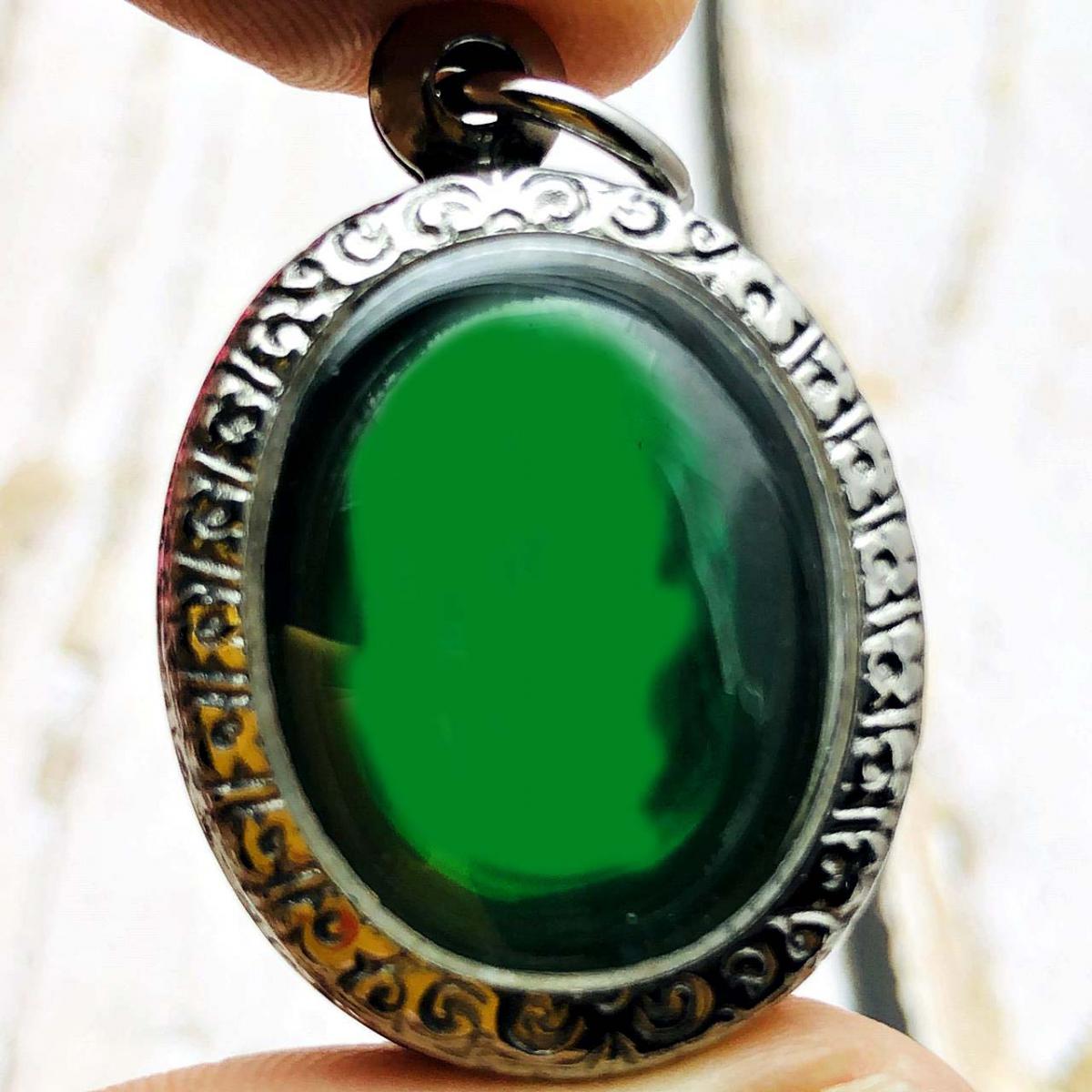 Naga Eye Leklai Magic Lucky Protect Stone Pendant Toffy Green Thai ...